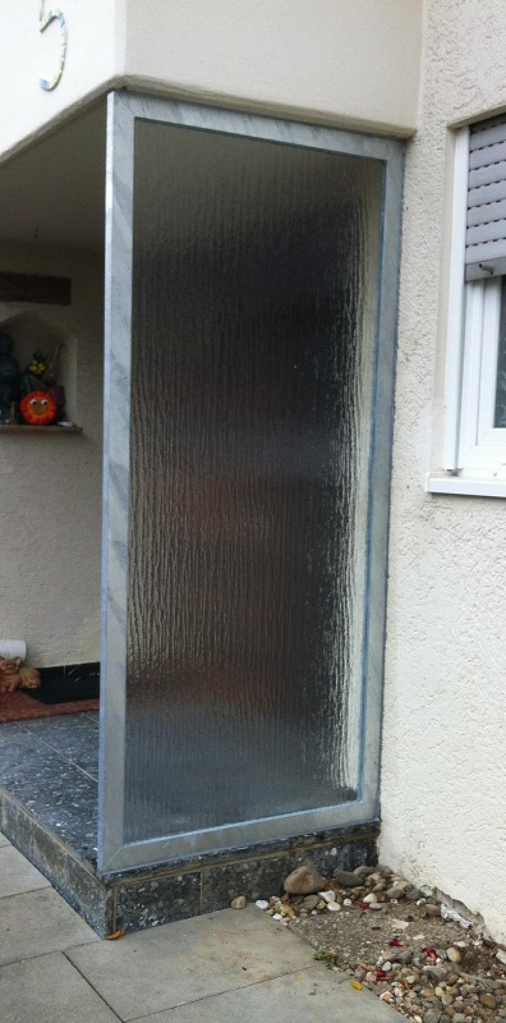 Windfang Eingang Stahl verzinkt Glas